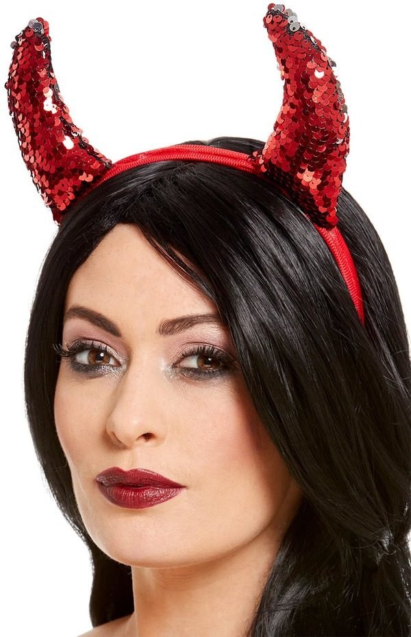 Reversible Sequin Devil Horns - Fancy Dress Town, Superheroes ...