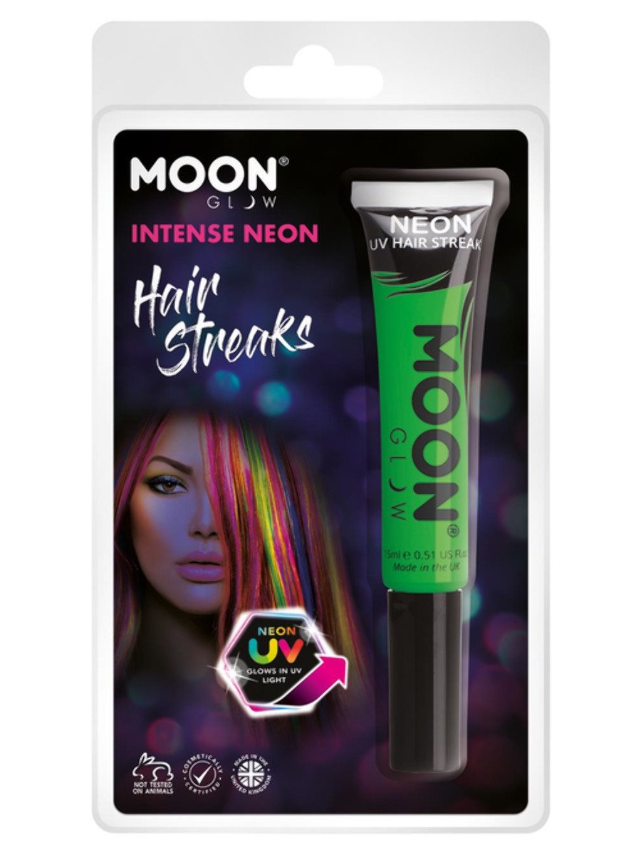 Moon Glow Intense Neon UV Hair Streaks, Intense Gr - Fancy Dress Town ...