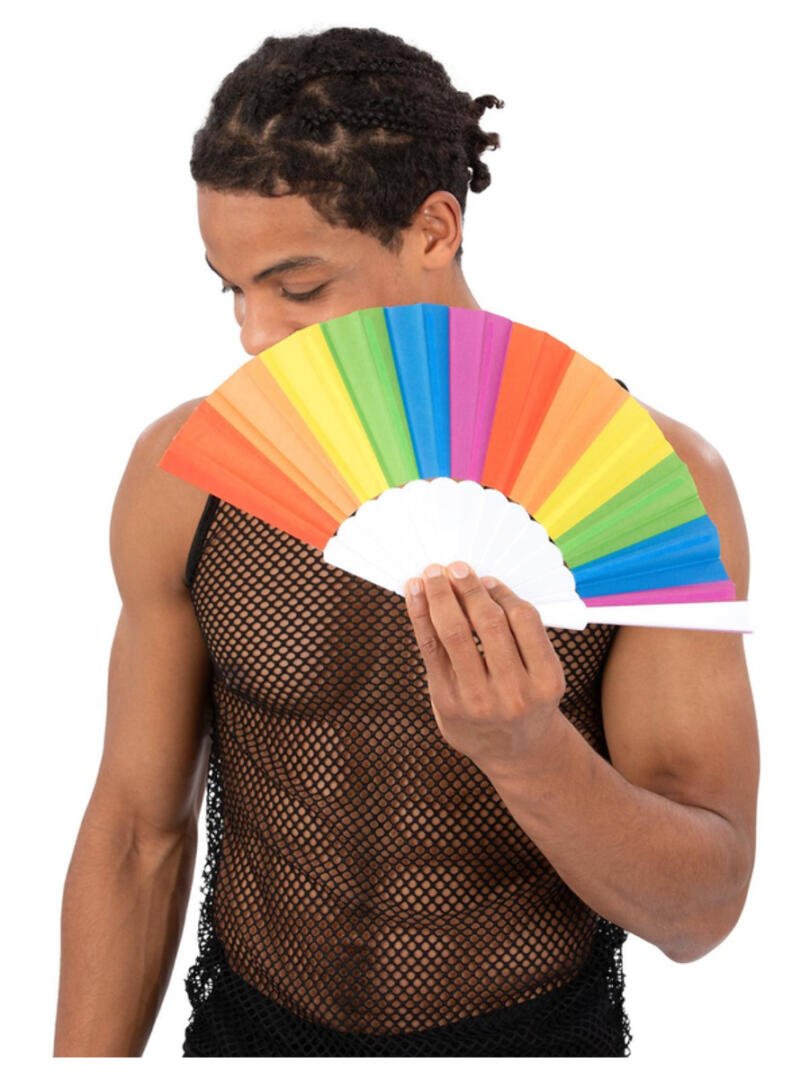 Rainbow Paper Fan - Fancy Dress Town